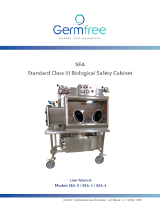 Germfree Standard Class 3 Glovebox User Manual - Germfree