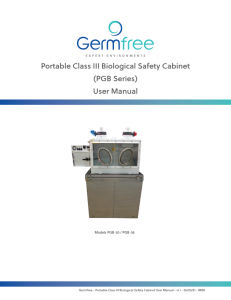 Germfree Portable Glovebox User Manual - Germfree