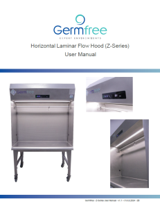 Germfree Z-Series Horizontal Laminar Flow Hood User Manual - Germfree